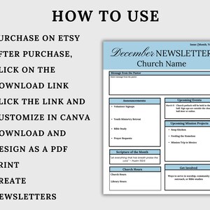 Monthly Church Newsletter Template: 12-month Bulletin (PDF) - Etsy