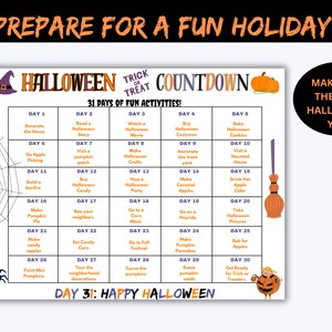 Halloween Countdown - 31 Days of Fun Activities - Trick or Treat ...