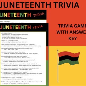 Juneteenth Trivia Game - Celebrate Freedom Day Trivia - Fun Quiz for ...
