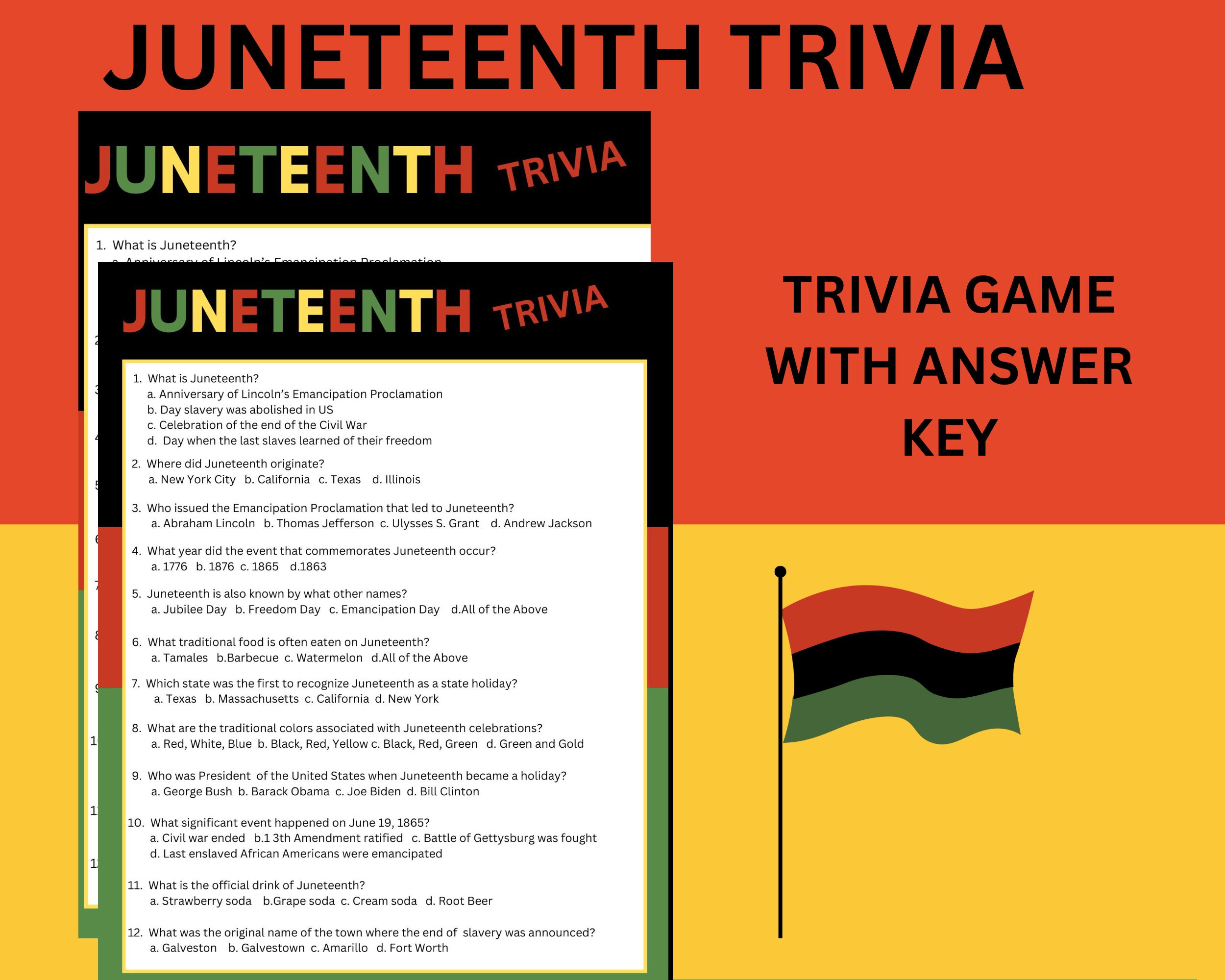 Juneteenth Trivia Game - Celebrate Freedom Day Trivia - Fun Quiz for ...
