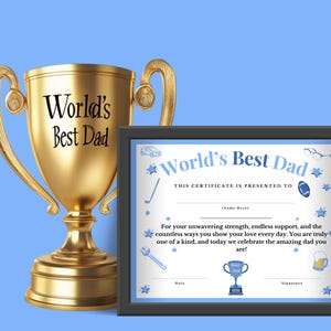 Father's Day Certificate - World's Best Dad Award - Celebrate Dad - Dad ...