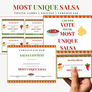 Salsa Contest Kit: Printable Certificates, Ballots, and Scorecards ...