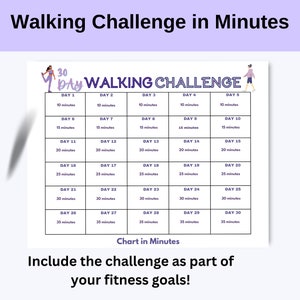 30 Day Walking Challenge - 2 Versions in Minutes and Steps - Fitness ...