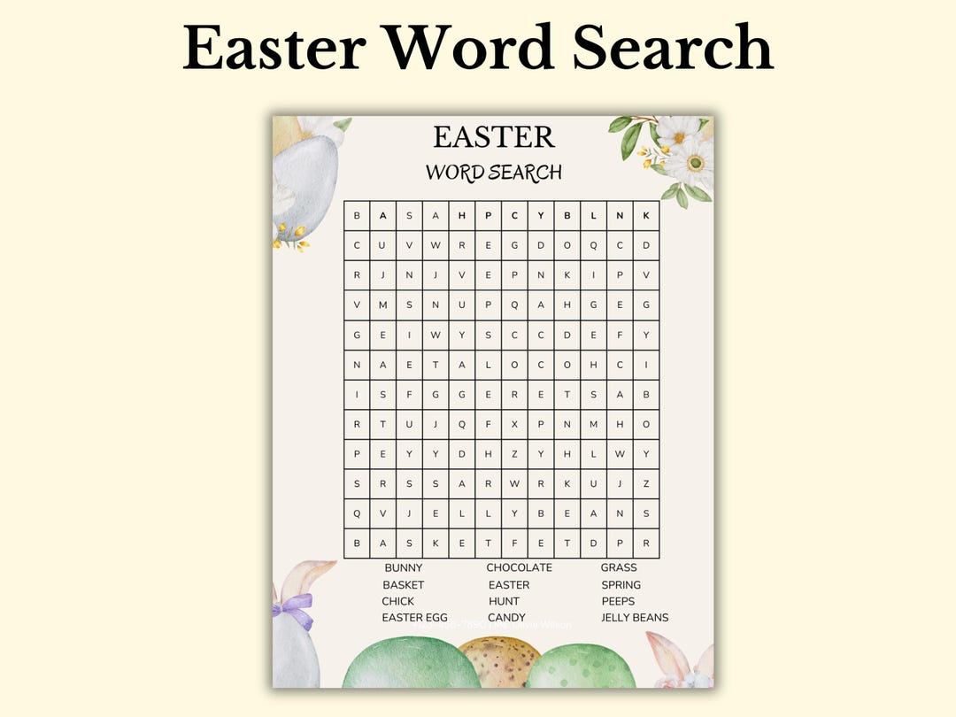 Easter Fun Printable Word Search - Good for Classroom or Sunday School ...