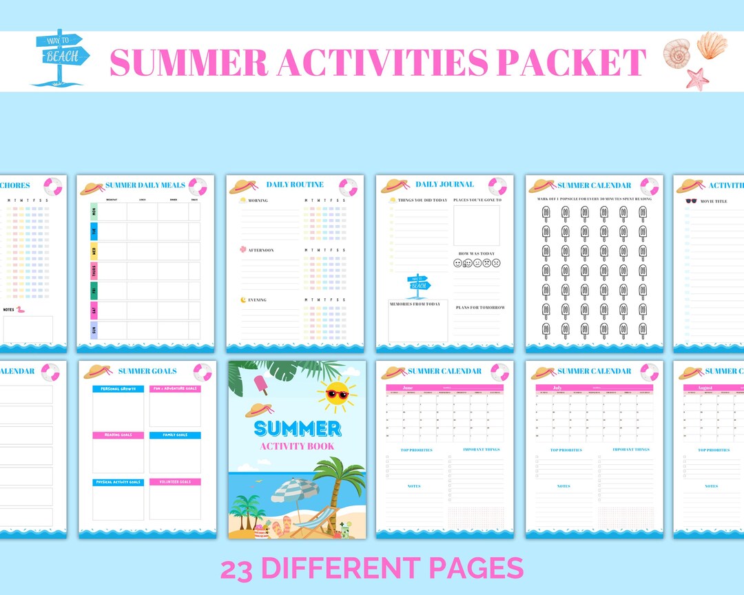 Summer Activities Planner: Printable Kids Activity Bundle (PDF) - Etsy