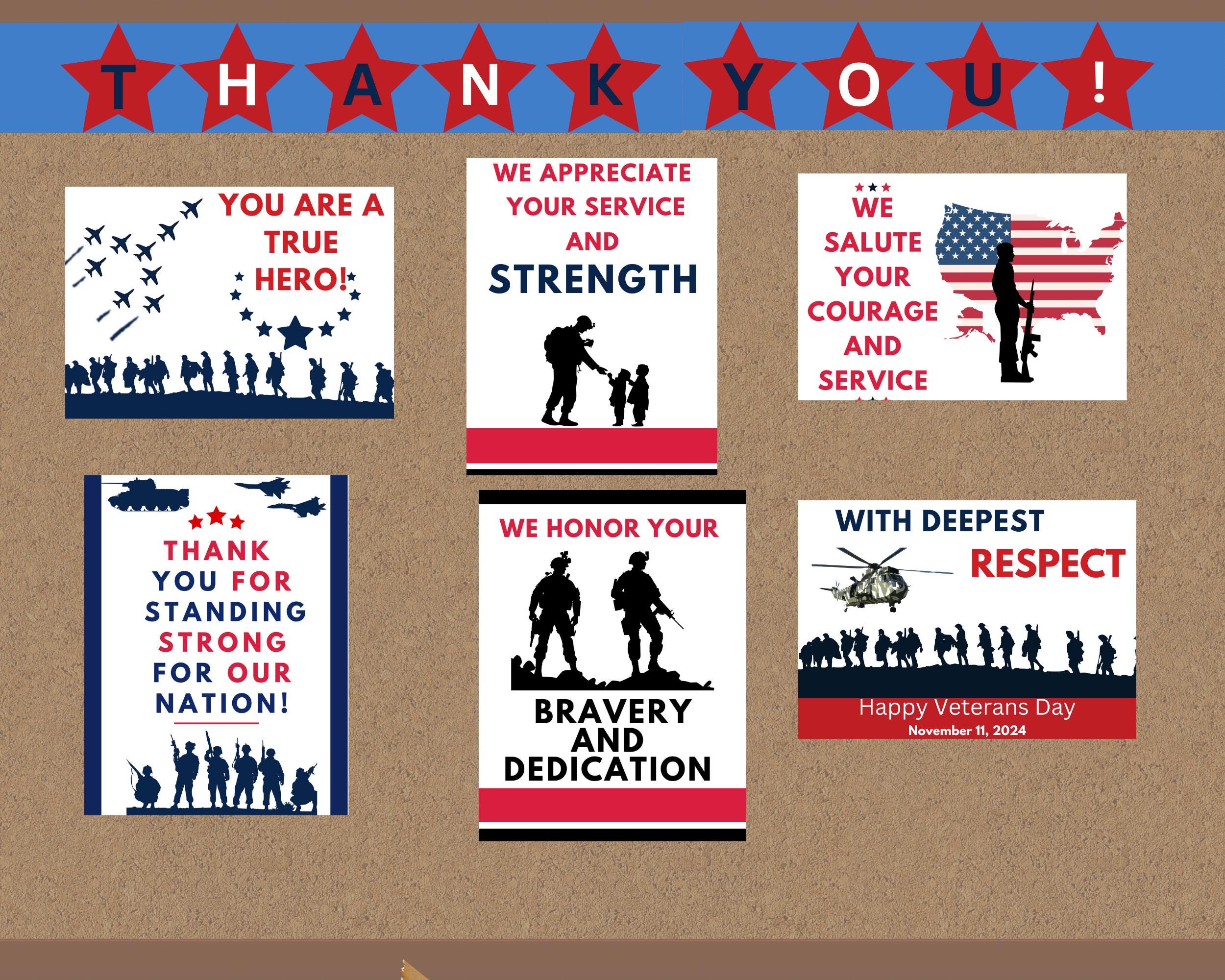 Veterans Day Bulletin Board Kit: Patriotic Posters & Borders (digital ...