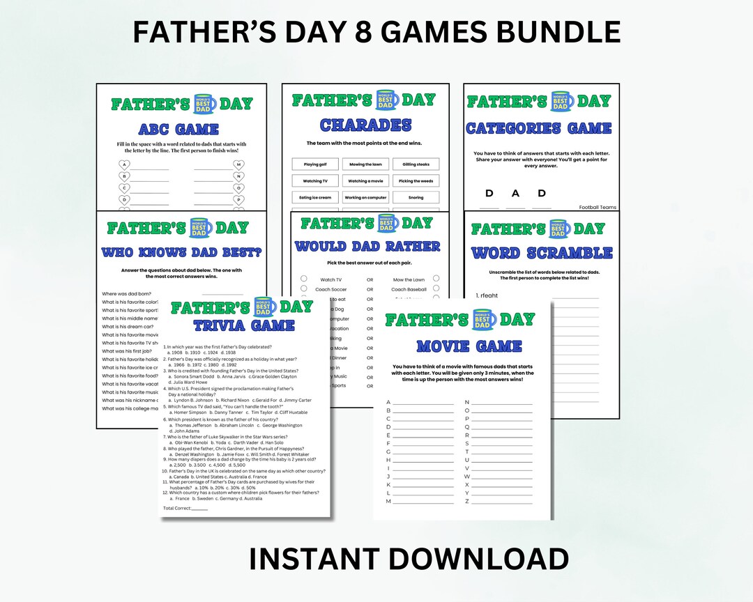 Fathers Day Games - Memorable Activities With Dad - Fathers Day Fun and ...