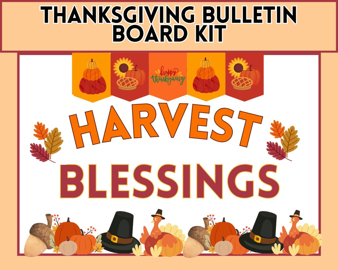 Thanksgiving Bulletin Board Kit Printable - Fall Classroom Decor - Etsy