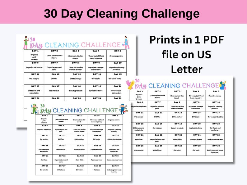 30 Day Cleaning Challenge - 30 Days to a Clean House - Take Actions to ...