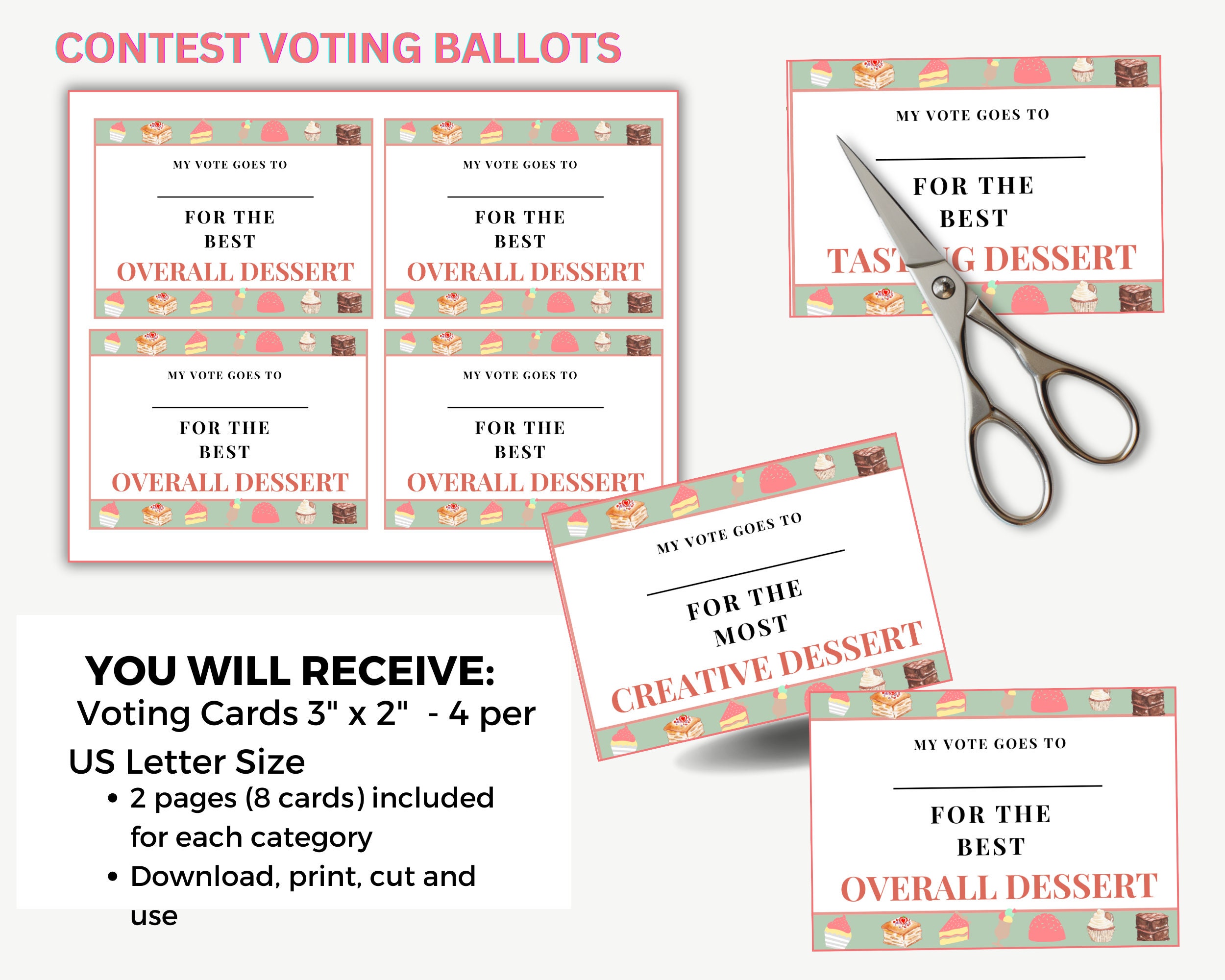 Dessert Bakeoff Contest Kit - Baking Competition - Dessert Competition ...