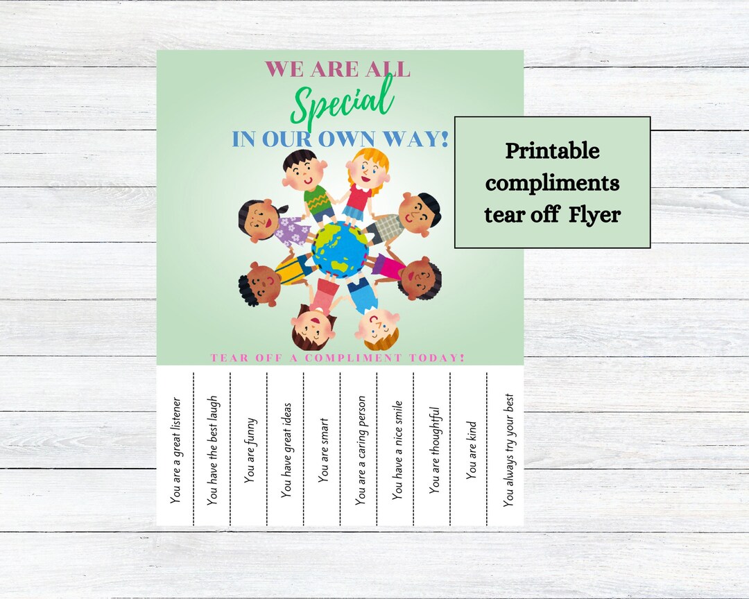 Kids' Compliments Tear-off Flyer: School & Church Activity (PDF) - Etsy
