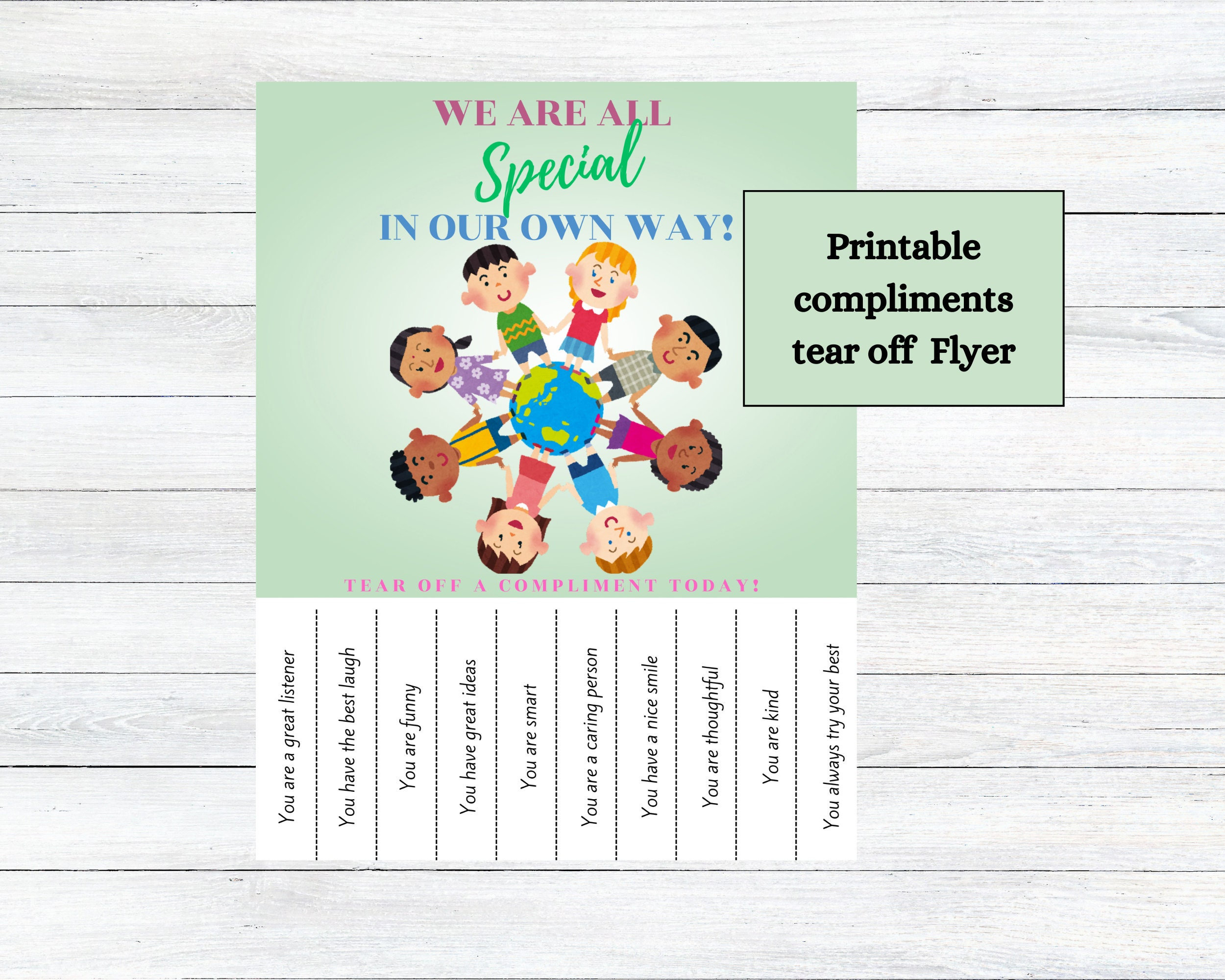 Kids' Compliments Tear off Flyer - Perfect for School and Church ...