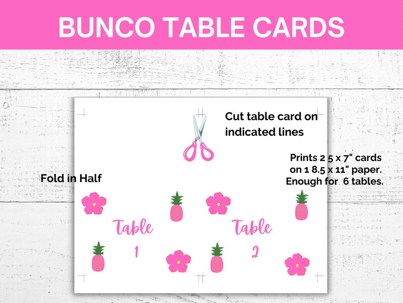 Summer Bunco Organizer Kit: Tally Sheets, Score Cards (digital Download ...