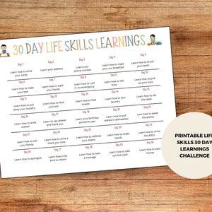 Life Skills for Kids Printable Bundle: 30 Day Learning Challenge (PDF ...