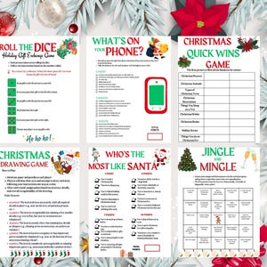 12 Printable Christmas Game Bundle, Christmas Party Games, Christmas ...