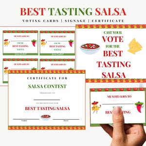 Salsa Contest Kit: Printable Certificates, Ballots, and Scorecards ...