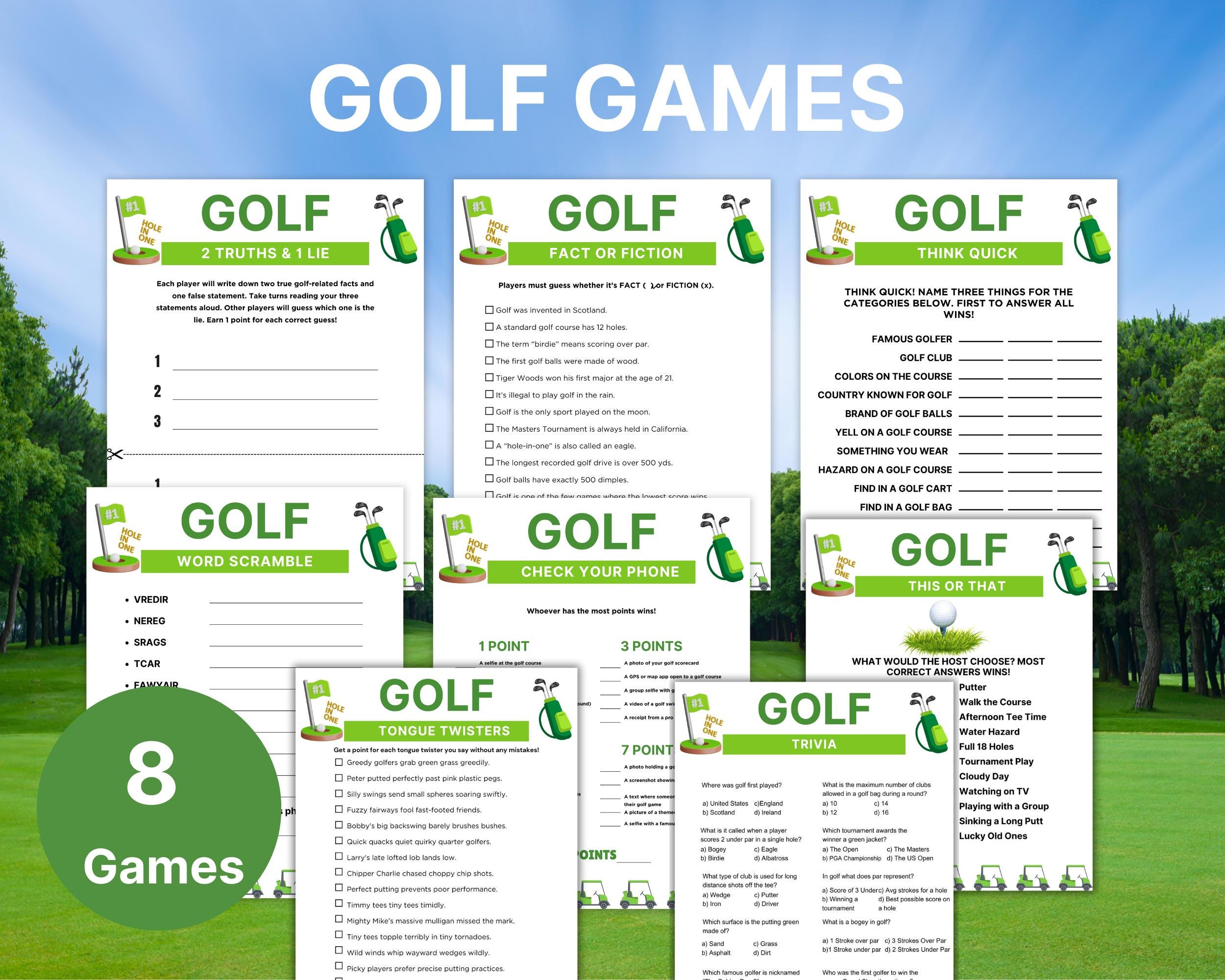 Golf Games - Golf Party Games - Golf Themed Birthday Games - Golf Games ...