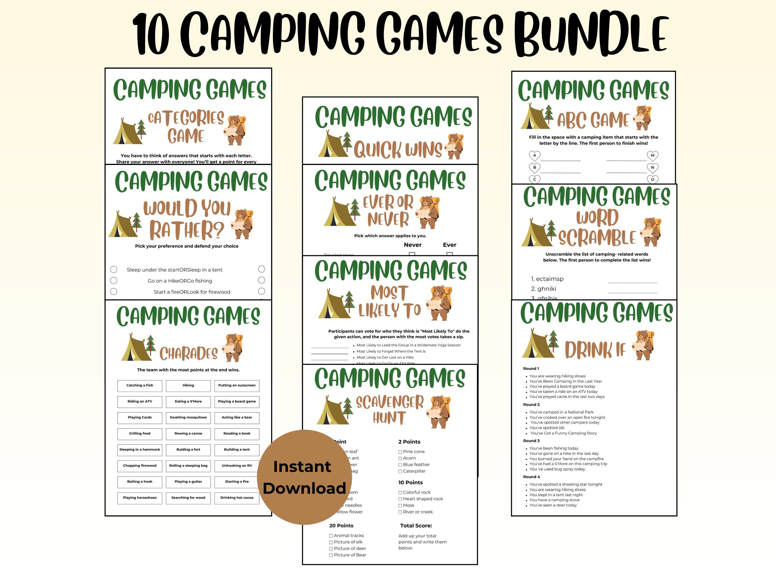 Printable Camping Games