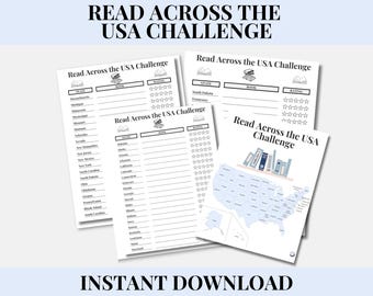 USA Reading Challenge Tracker, Book Map, United States Reading ...
