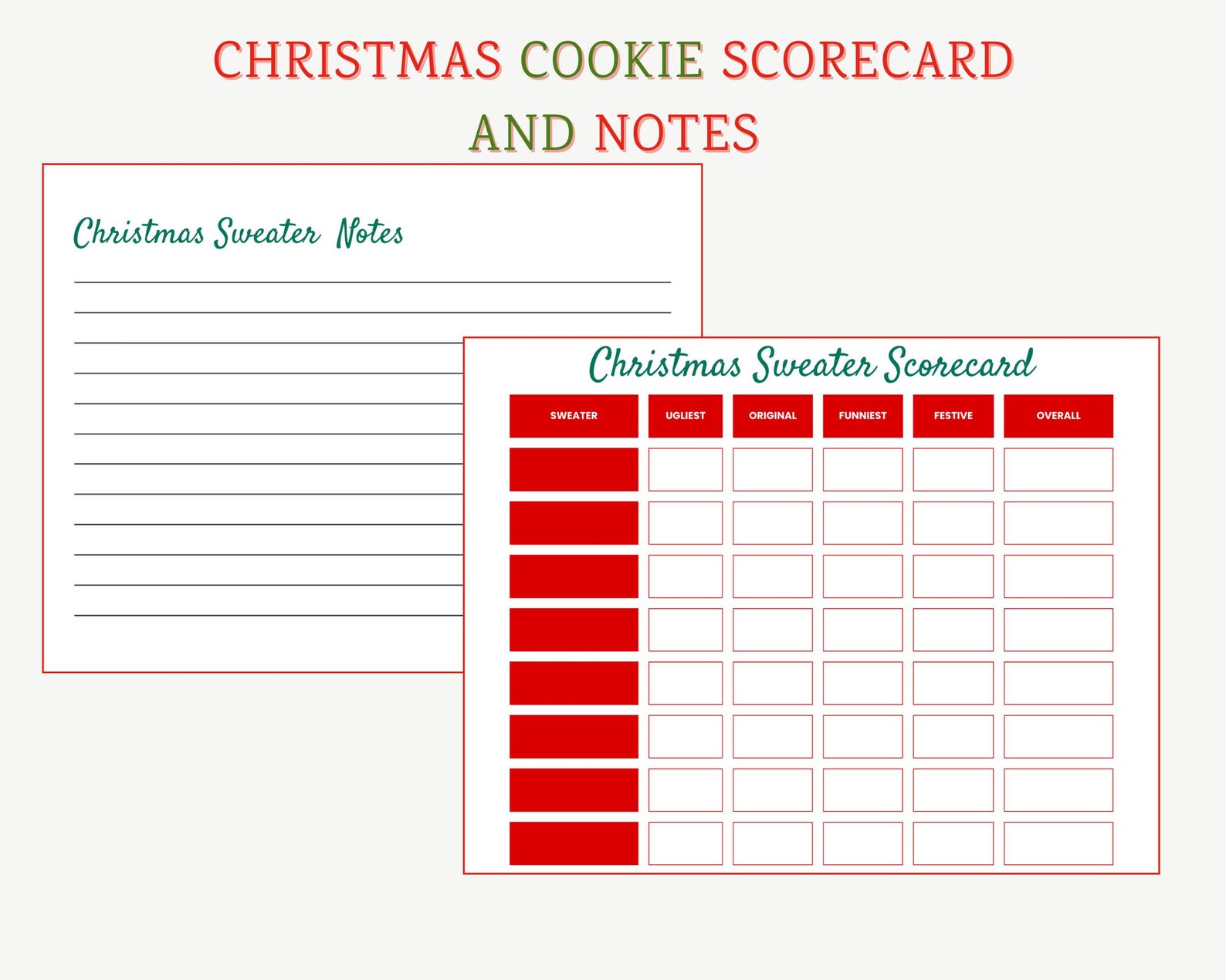 Christmas Cookie Contest Kit: Printable Award Certificates (PDF) - Etsy