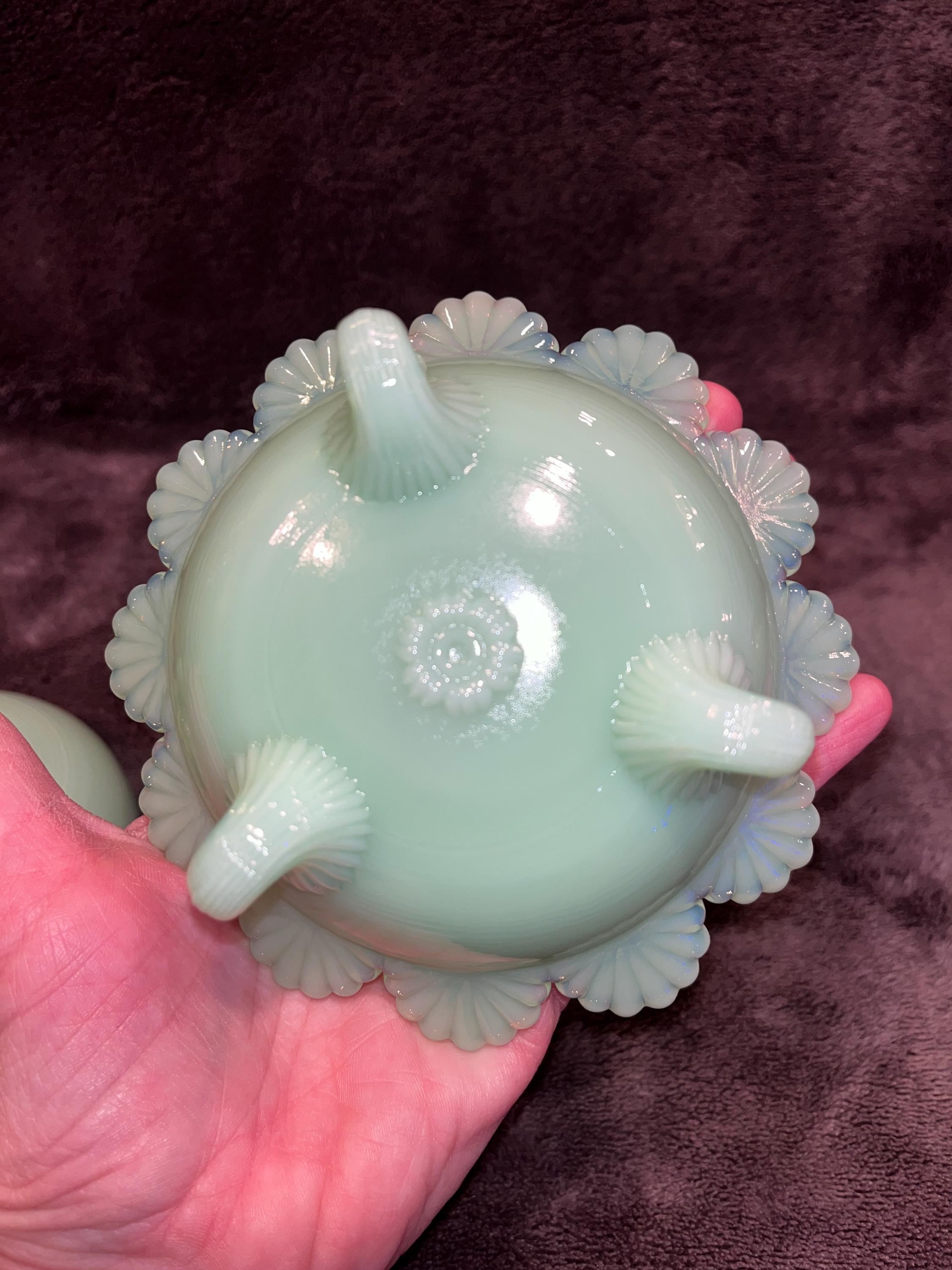 Mosser Jadeite Covered Footed Candy Dish NEW! - Etsy