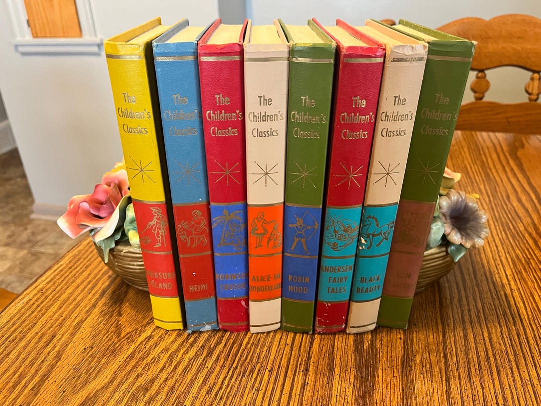 Vintage Children's Classics Book Set: Colorful Book Decor, 1961 (8 ...