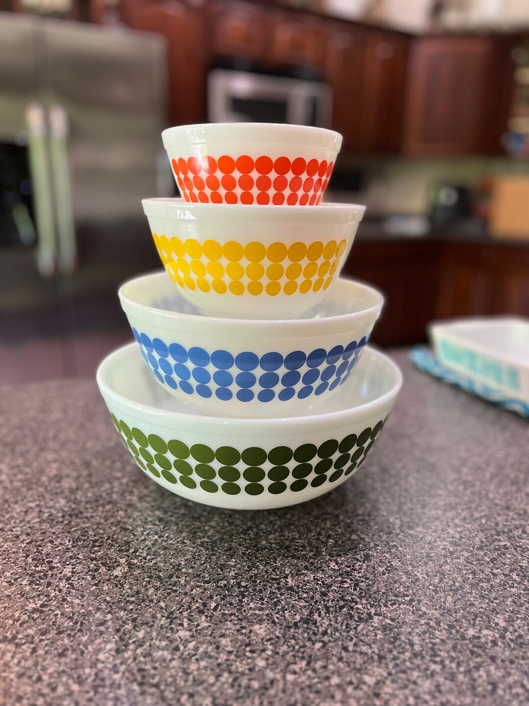 Pyrex Dots Mixing Bowl Beautiful Vintage Condition Set of 4 NICE! - Etsy