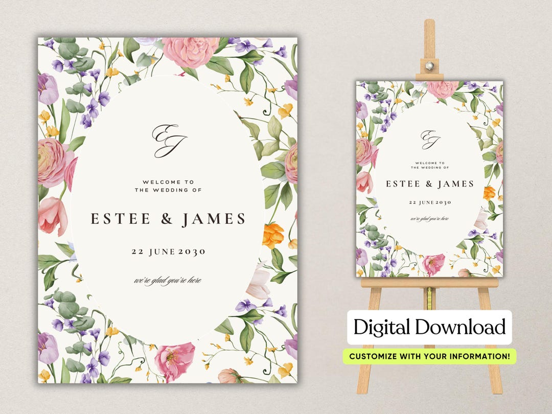 Vintage Frame Wedding Sign | Ornate Border Design | Classic Elegant ...