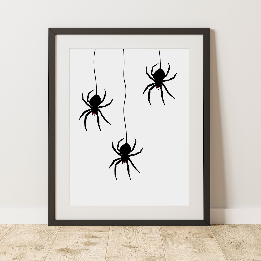 Spider Instant Download Creepy Art Hanging Spiders Wall Art Halloween ...