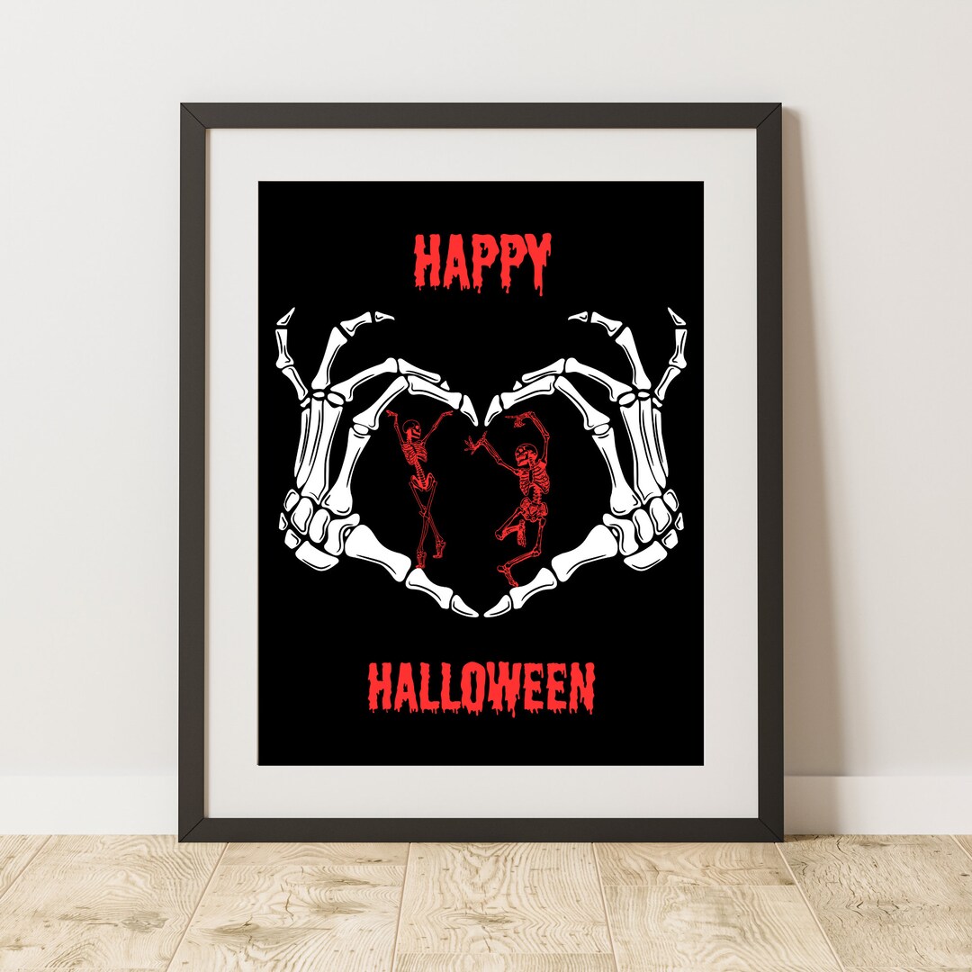 Dancing Skeleton Instant Download Wall Art Halloween Printable Wall Art ...
