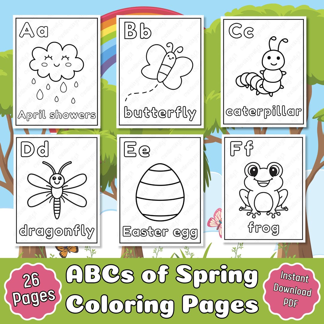 Abcs of Spring Coloring Pages | Early Learning Worksheets for Little ...