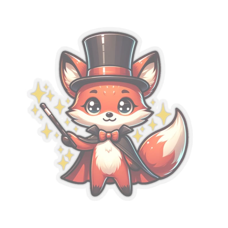 Magic Fox Sticker, Cute Animals, Vinyl Kiss-cut Sticker, Decorative ...