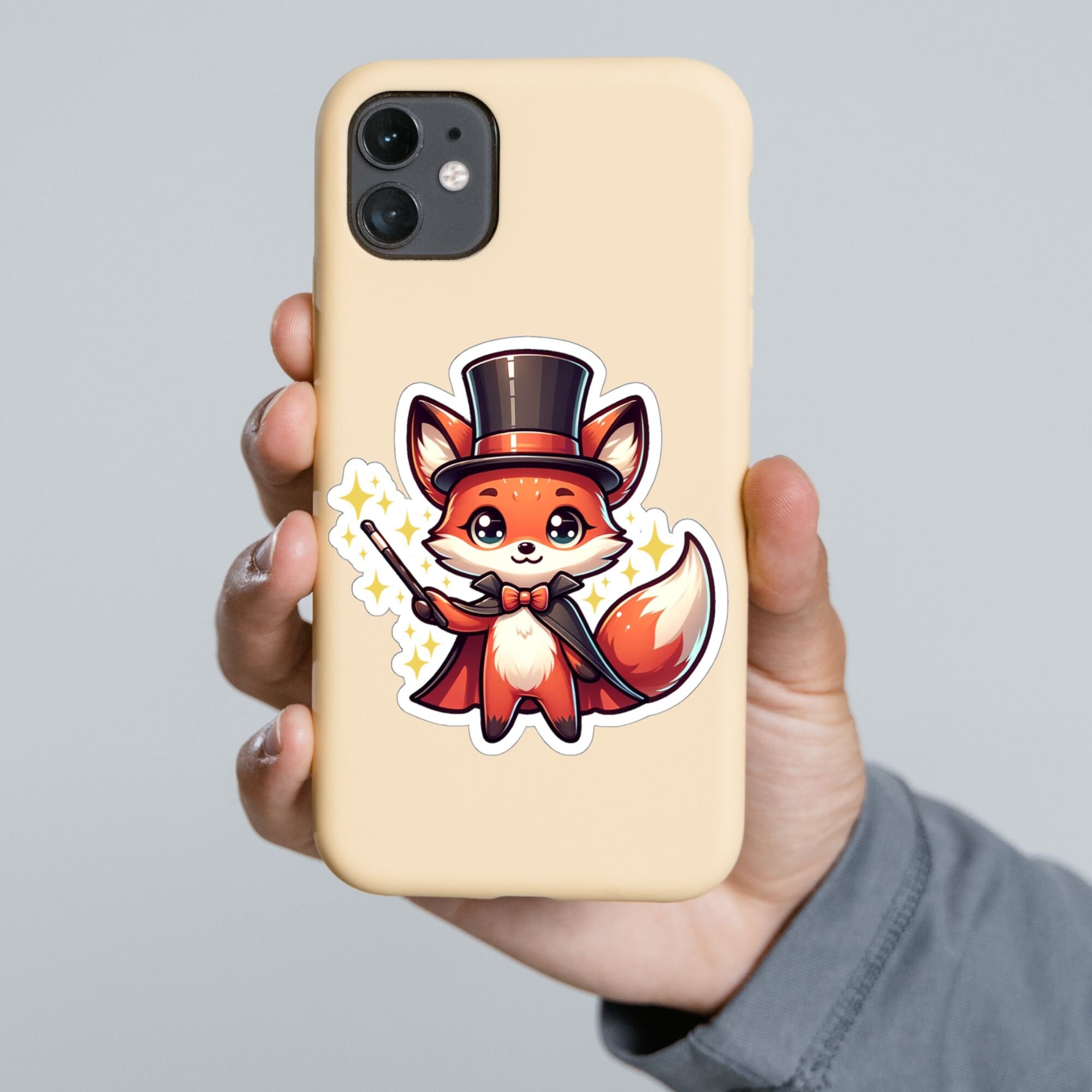 Magic Fox Sticker, Cute Animals, Vinyl Kiss-cut Sticker, Decorative ...