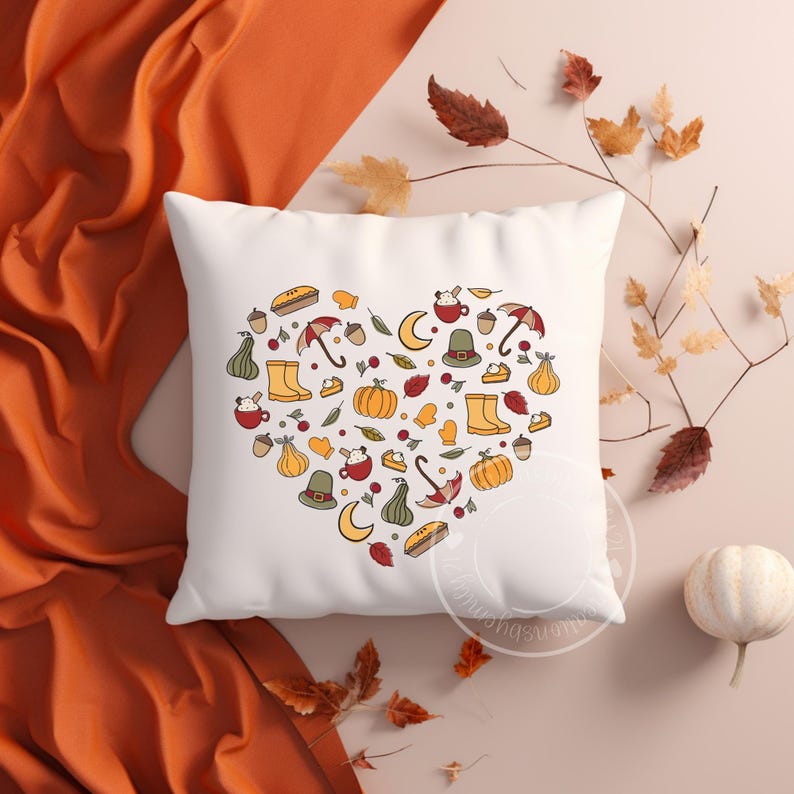 Fall Heart Collage PNG Cute Autumn Motif Sublimation for Crafting ...