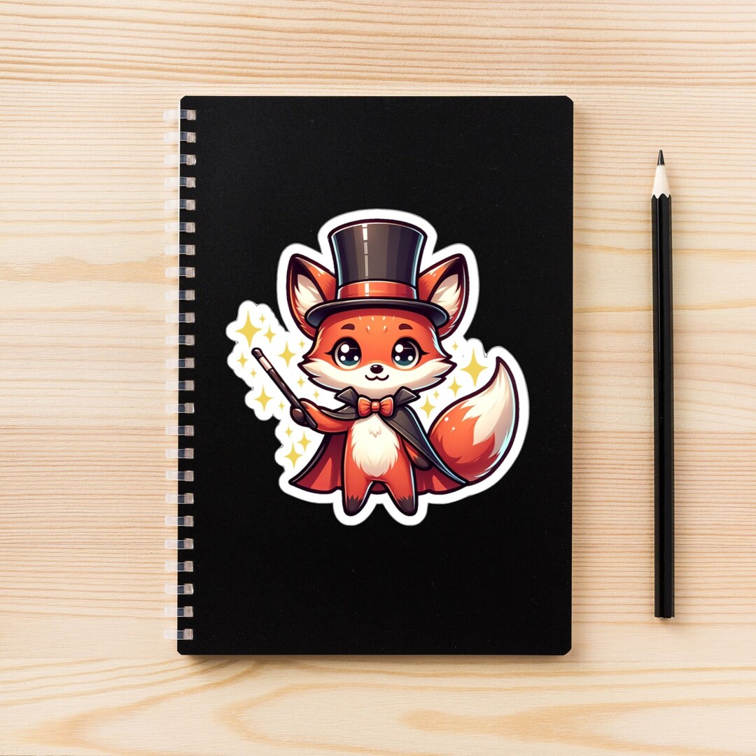 Magic Fox Sticker, Cute Animals, Vinyl Kiss-cut Sticker, Decorative ...