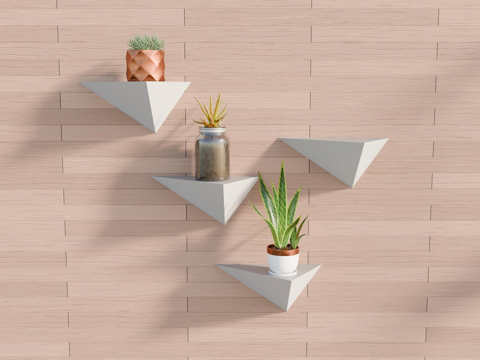 Triangle Wall Shelf Geometric Floating Shelf Hanging Display Shelf for ...