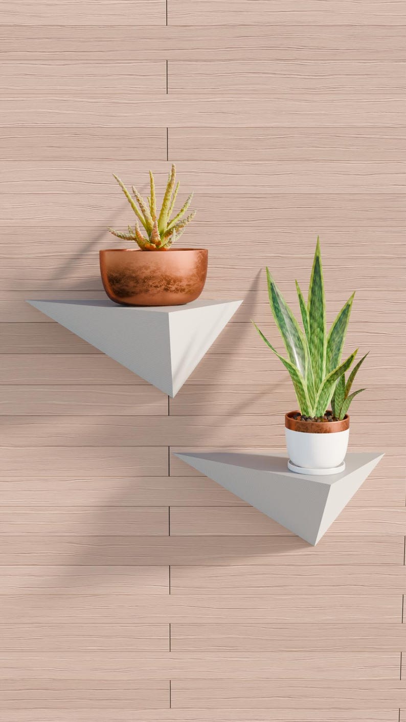 Triangle Wall Shelf Geometric Floating Shelf Hanging Display Shelf for ...