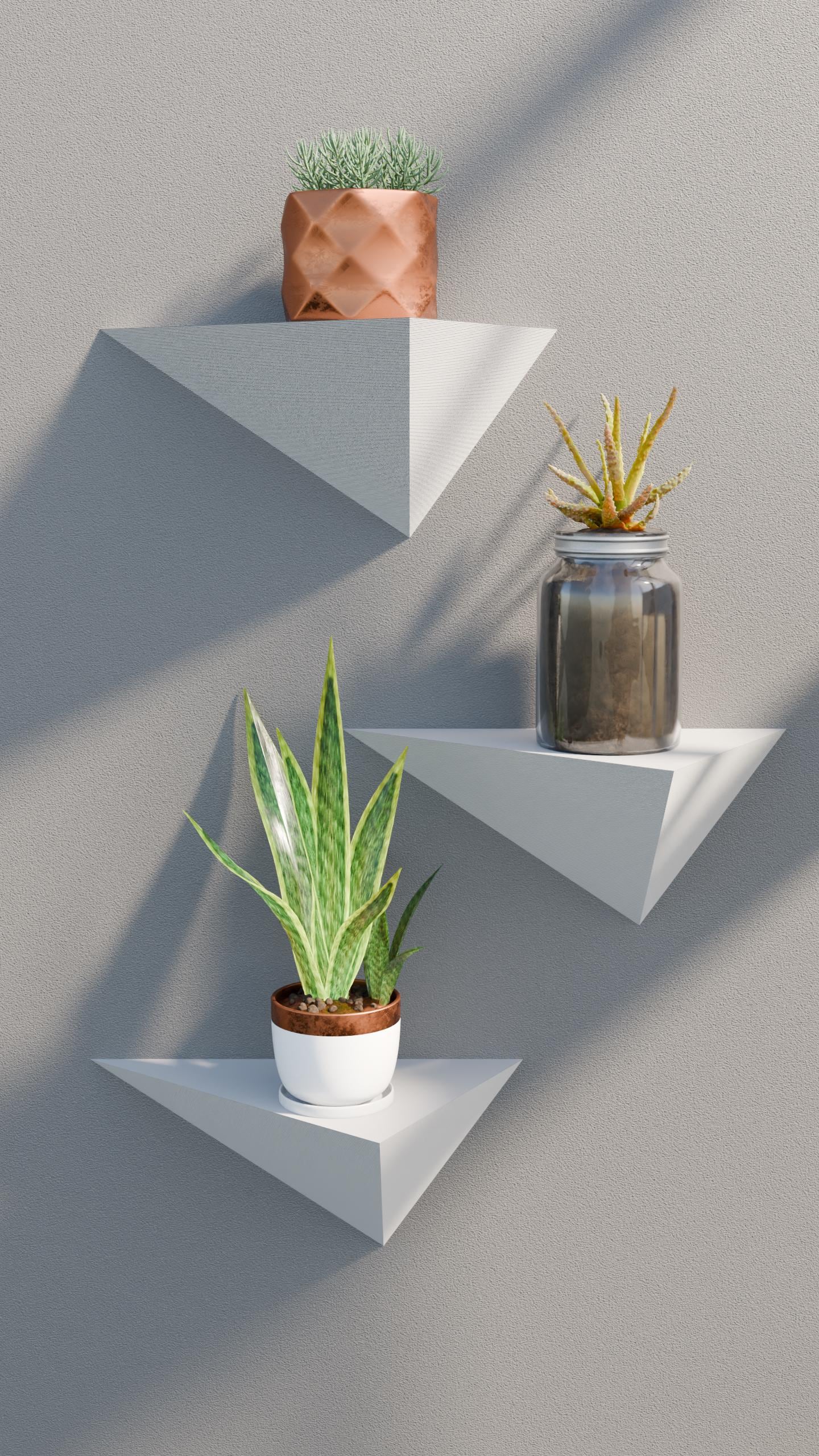 Triangle Wall Shelf Geometric Floating Shelf Hanging Display Shelf for ...