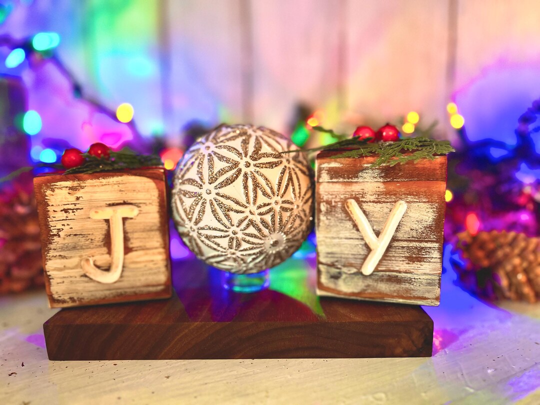 Joy Blocks, Christmas, Wood, Farmhouse - Etsy