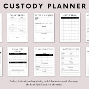Printable Custody Planner, Child Custody Planner, Custody Schedule ...