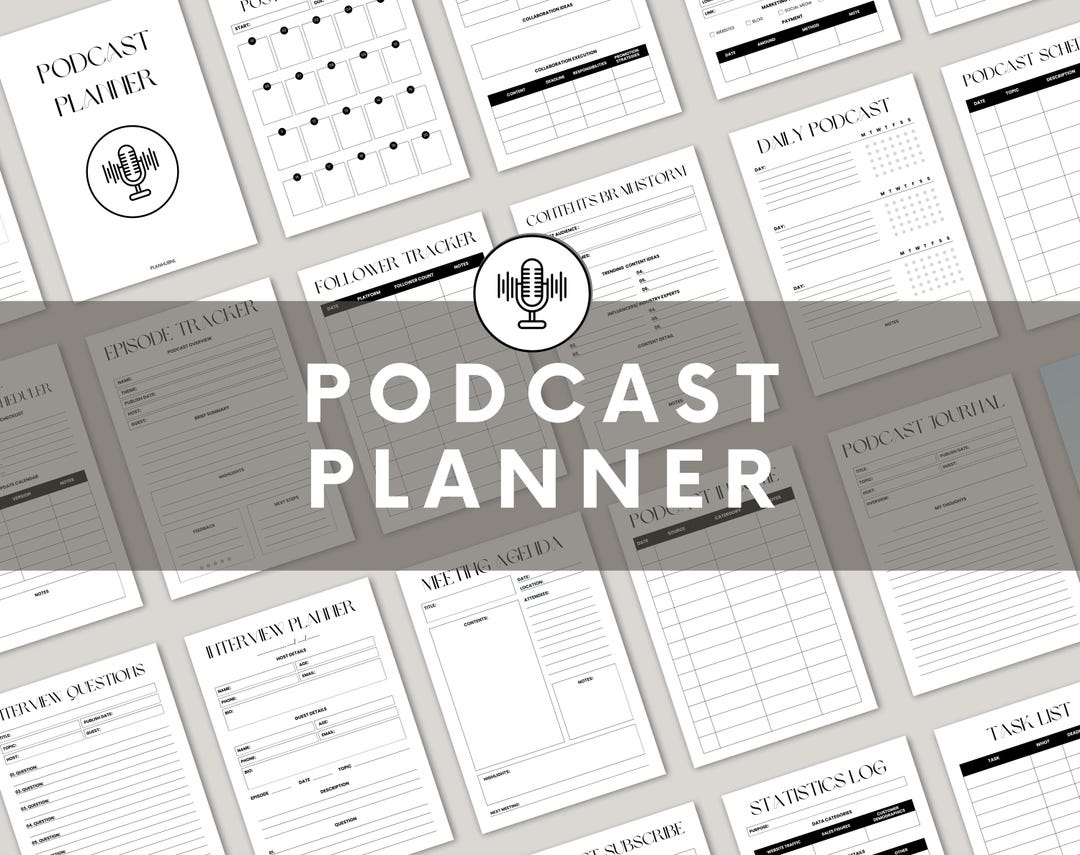Podcast Planner Printable Podcast Planner Organize Your Podcast Content ...