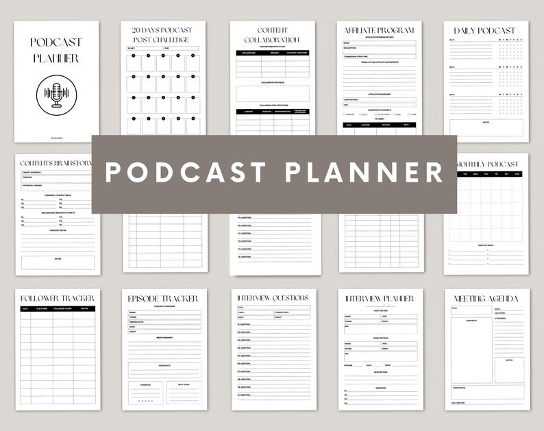Podcast Planner Printable Podcast Planner Organize Your Podcast Content ...