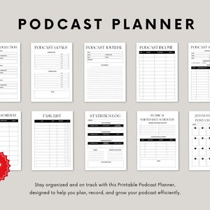 Podcast Planner Printable Podcast Planner Organize Your Podcast Content ...