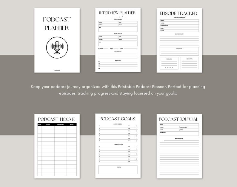 Podcast Planner Printable Podcast Planner Organize Your Podcast Content ...