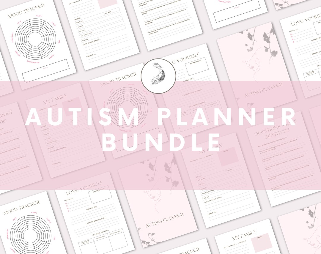 Autism Planner Bundle Stay on Track Pink/brown Planhubnl - Etsy