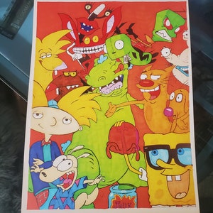 90s Cartoon Nostalgia Sketch 2 Print Bundle Fan Art 11x17 Prints - Etsy