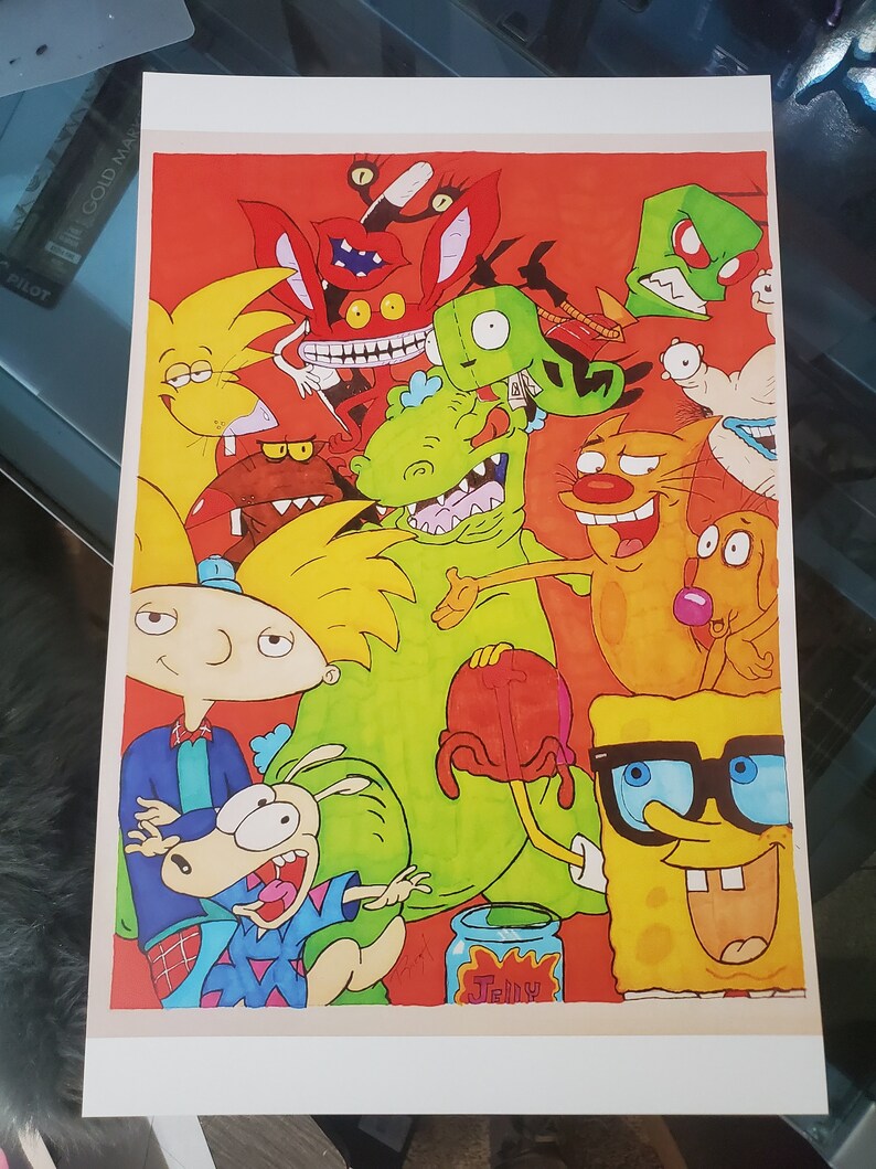90s Cartoon Nostalgia Sketch 2 Print Bundle Fan Art 11x17 Prints - Etsy
