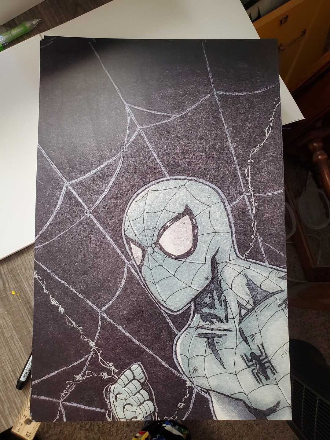 Spider Man Grayscale Fan Art 11x17 Print - Etsy