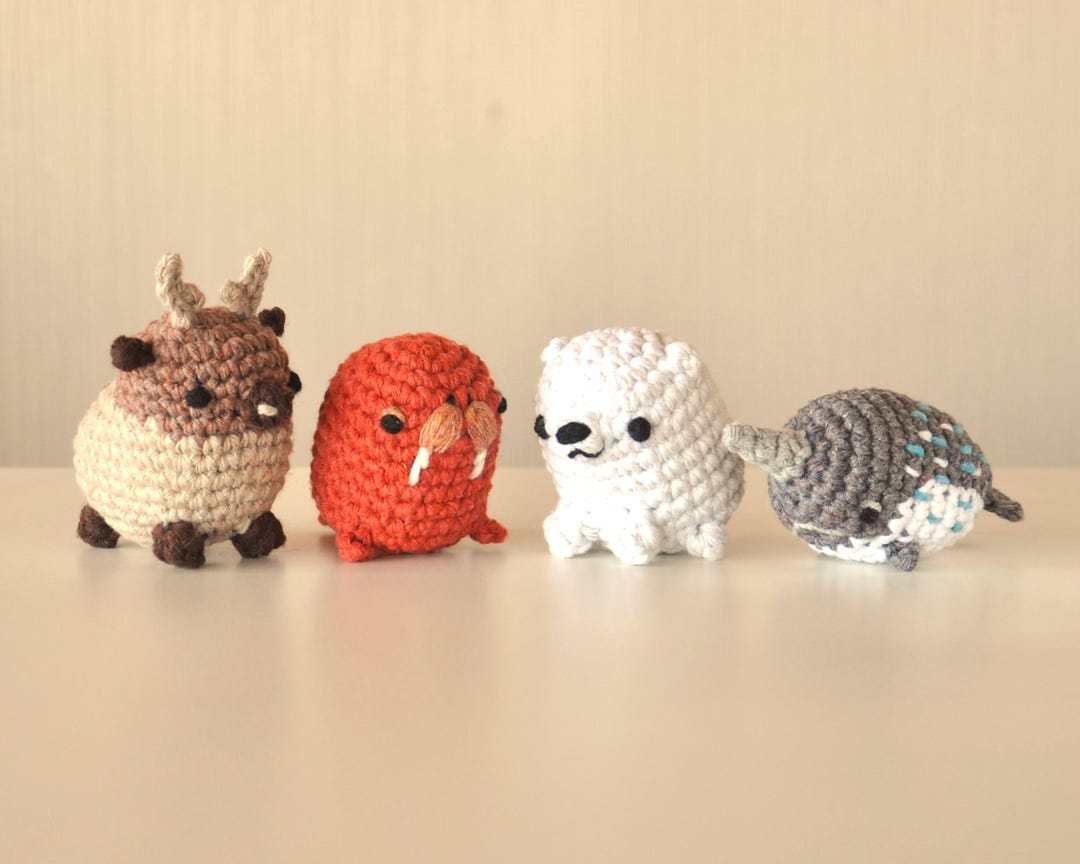 Arctic Animals Crochet Pattern Bundle, Narwhal, Reindeer, Polar Bear ...