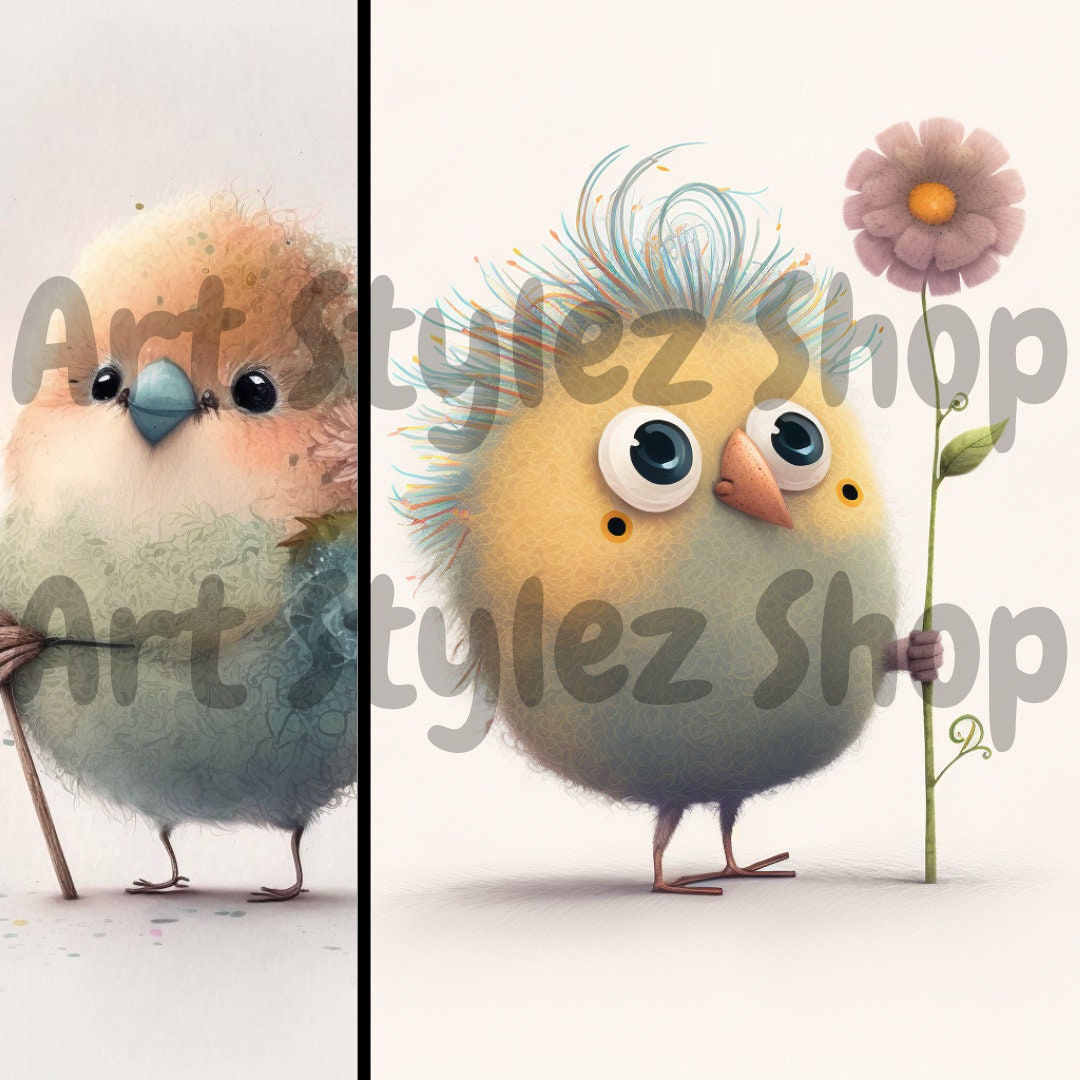28 Cute Whimsical Bird Clipart, Funny Bird Clipart, High Quality Pngs ...